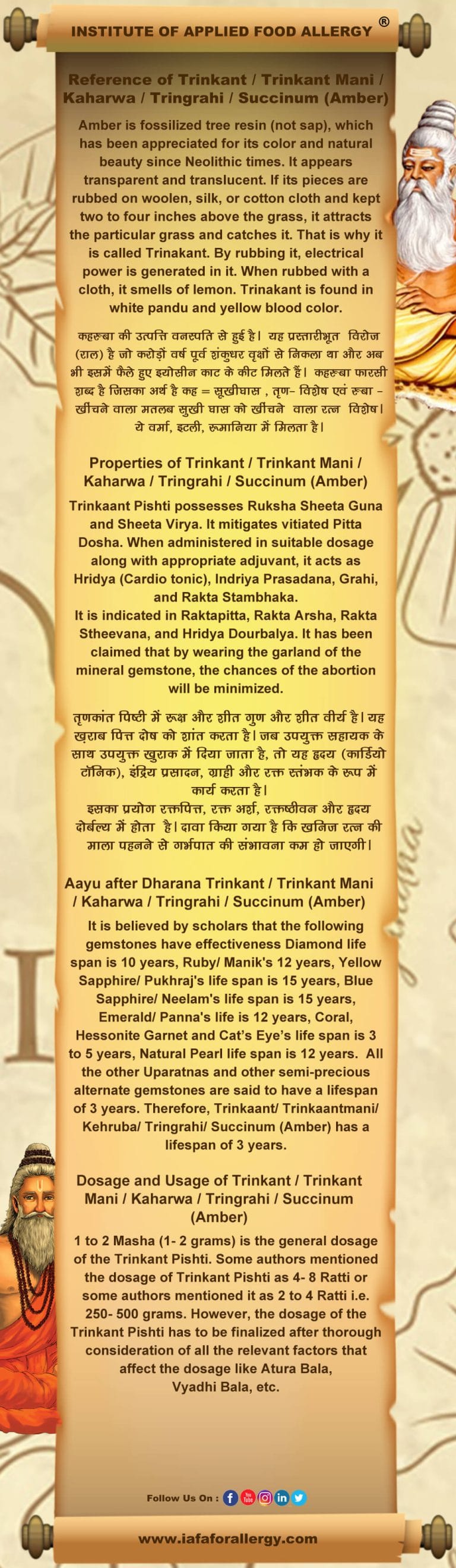 Amber Stone (Trinkant Mani - Kaharwa) - The Astrological and Ayurvedic ...