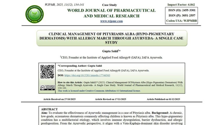 Superb News! A Case Study on Recovery from Pityriasis Alba and Allergy ...